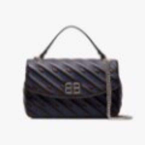 Balenciaga | Bags | Balenciaga Black Medium Bb Round Logo Charm Bag ...